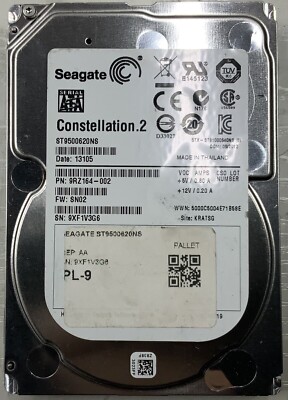 Lot of 3 Seagate Constellation.2, 500GB, 64MB SATA 3 2.5" Hard Drive ...
