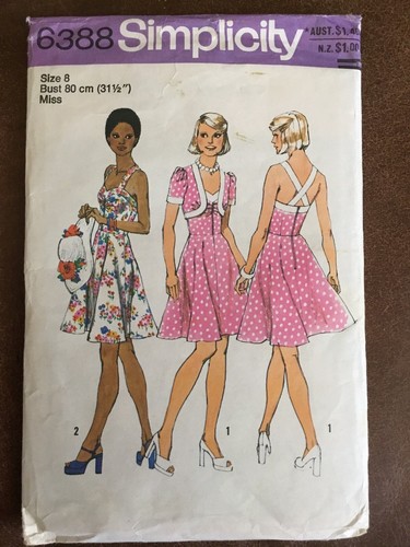 Simplicity Sewing Pattern 6388 Vintage 70s Misses Dress Unlined Jacket ...