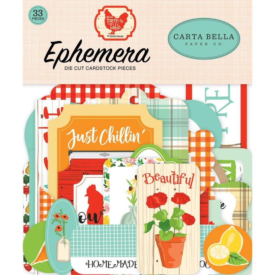 FARM TO TABLE Ephemera Paper Die Cuts Ephemera Carta Bella CBFT127024 ...