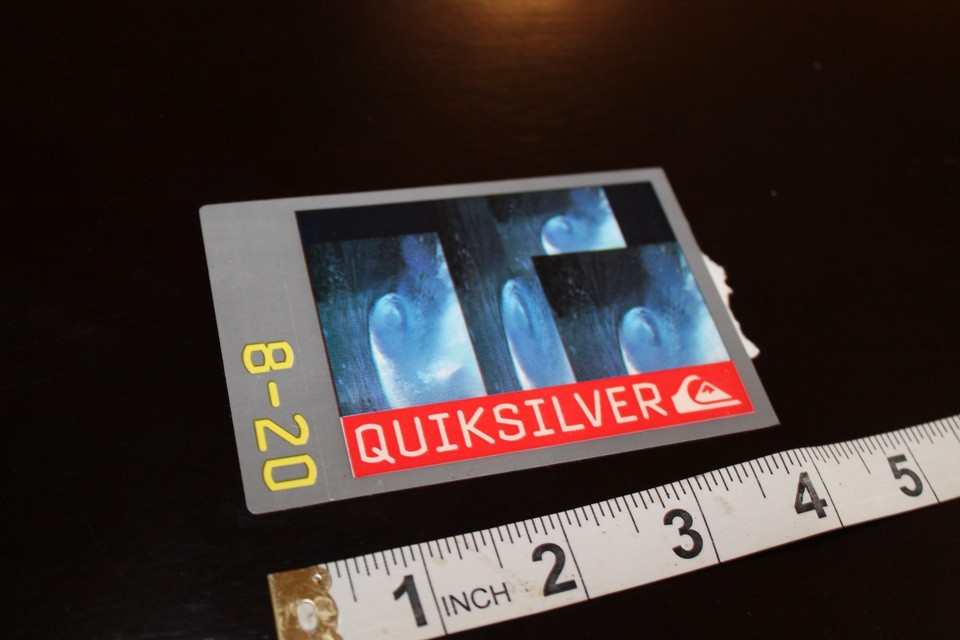 QUICKSILVER Logo Wave Surfboard Vintage Surfing Decal Clothing Tag ...