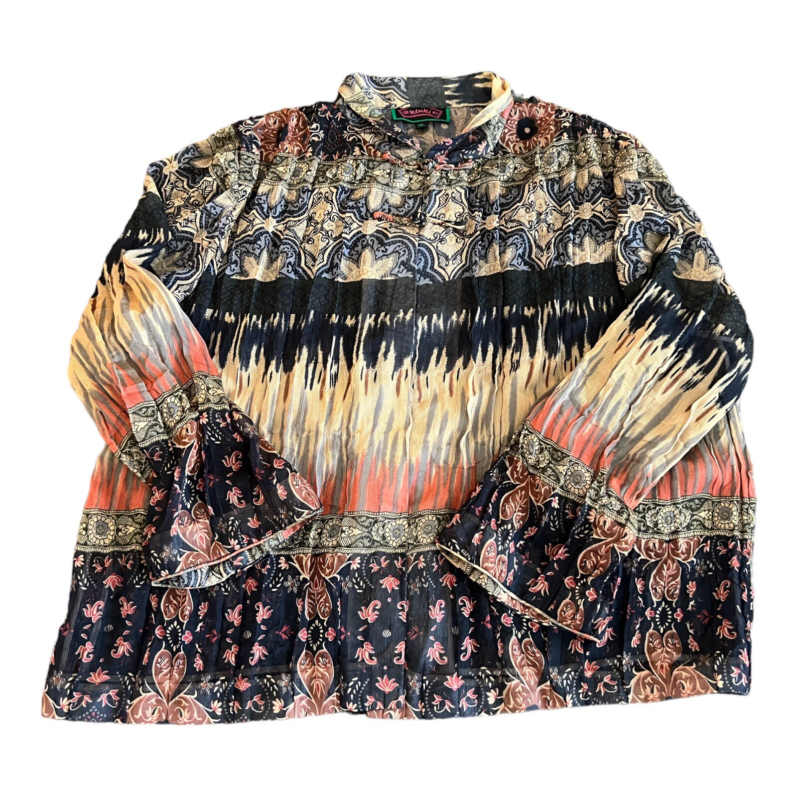 Kenki Multi Colored Kimono Traditional Asian Style Wi… - Gem