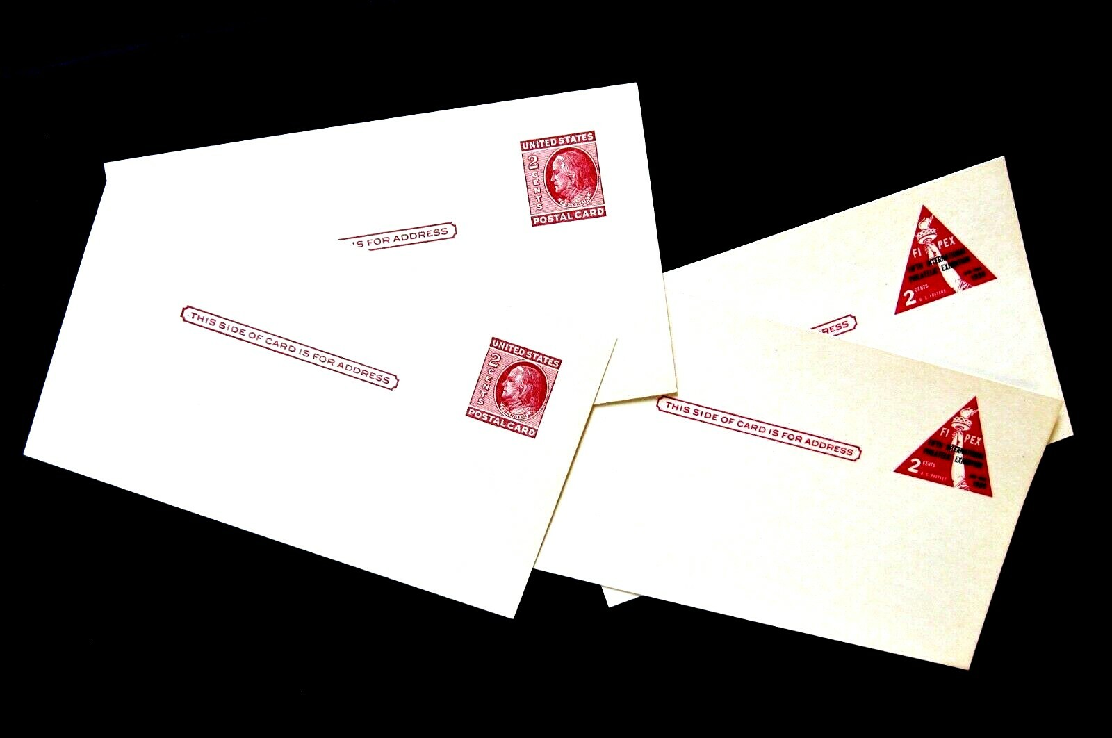 Scott #UX38 & UX44 - 2 Cent Franklin & FIPEX Post Cards - Mint - stock ...