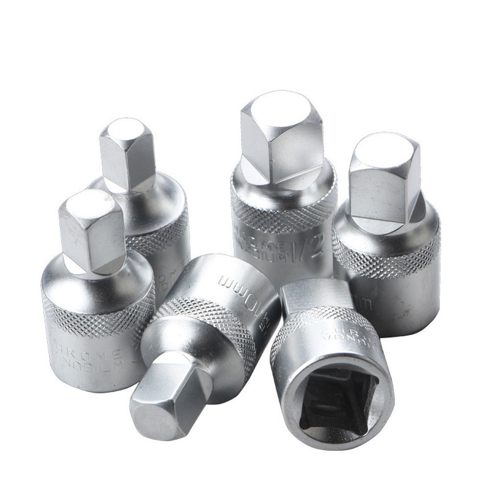 Square Head Oil Pan Socket Set Oil Change Under-Car Repair Chrome ...