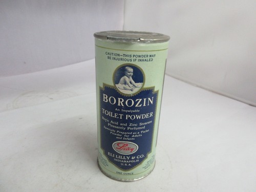 BOROZIN POWDER BRAND TALC TALCUM POWDER TIN VINTAGE ADVERTISING A-788 ...