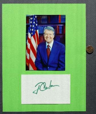 President Jimmy Carter signed autographed card & photo set AN AUTHENTIC ...