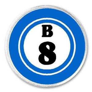 B 8 B8 Bingo Ball - 3" Sew / Iron On Patch Game Hobby Number Board ...