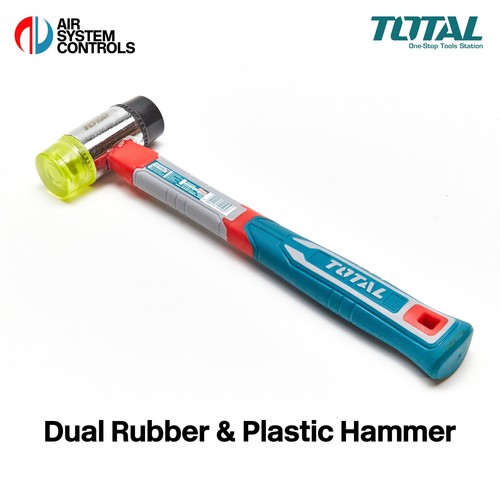 Total Tools - 40mm, Dual Rubber and Plastic Hammer, Mallet, Fiberglass ...