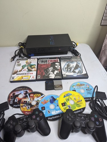 SONY PLAYSTATION 2 PS2 Fat Console Lot Bundle w/ OEM Controllers and 8 ...