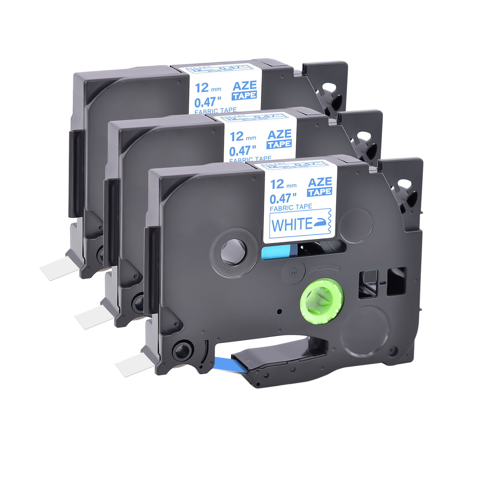 3PK Blue on White TZ-FA3 TZe-FA3 Fabric Tape for Brother P-Touch PT ...