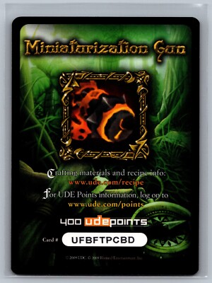 World of Warcraft TCG 2009 Miniaturization Gun 400 UDE Points WOW ...