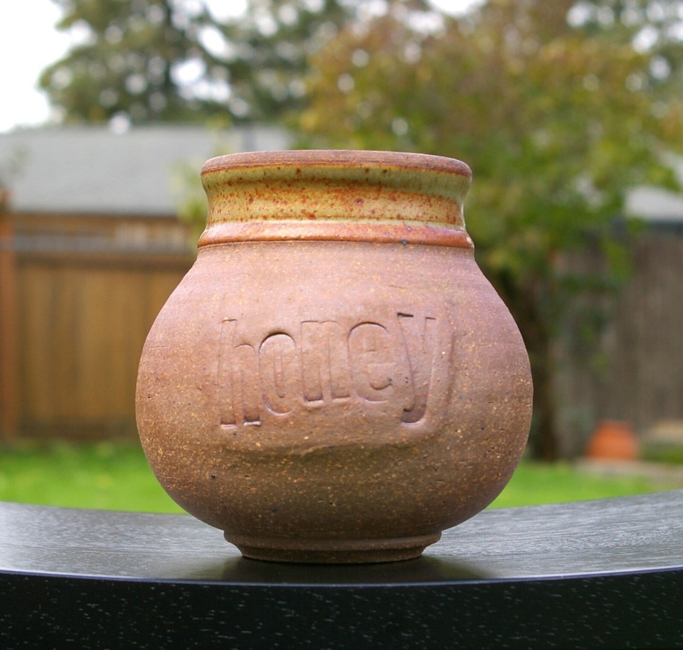 Brown Pottery Honey Pot 4 1/2" Tall Signed Tousley Donna and Jeff ...