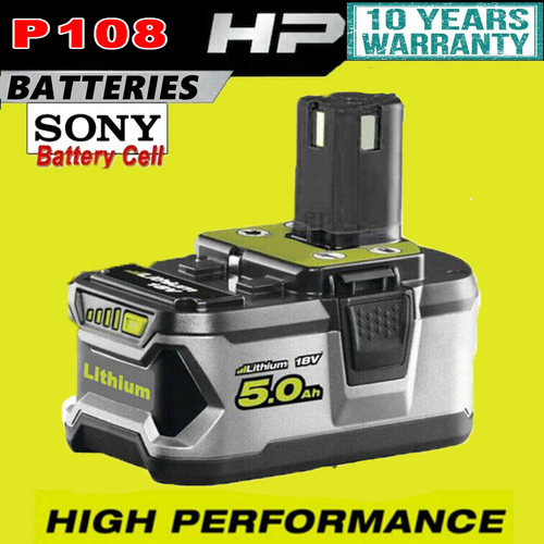 18V 5.0AH P108 Battery For Ryobi Plus RB18L50 RB18L40 Lithium ion | eBay