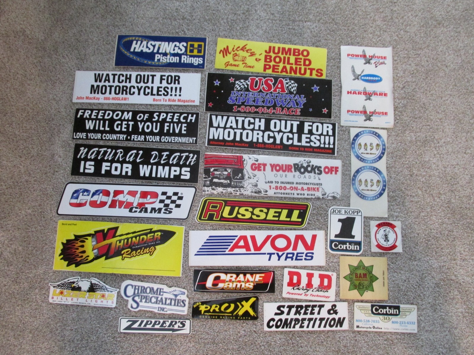 Vintage Motorcycle Bumper Sticker Lot 25 | eBay