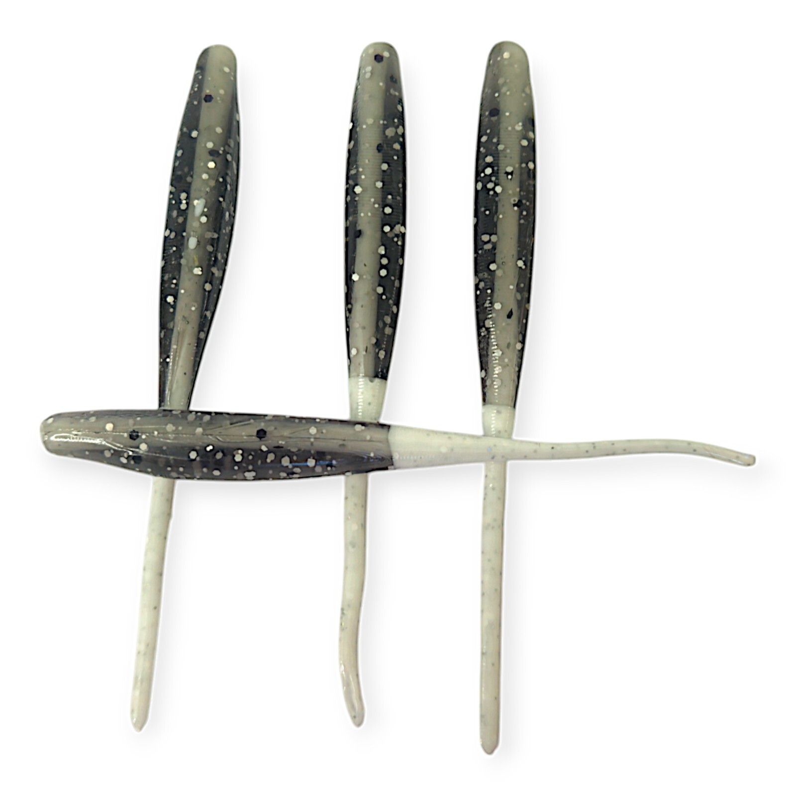 Drop Shot Baits - 50Ct - 4" Black Shad Sonic Shad