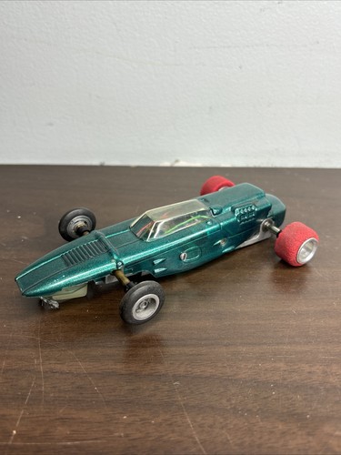 VINTAGE Atomic Green Slot Car Space Age Dome Top DM Special Wheels RARE ...