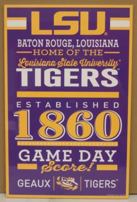 LSU TIGERS EST. 1860 LET'S GO TIGERS WOOD SIGN 11"X17'' WINCRAFT | eBay