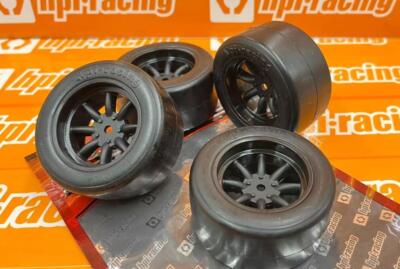 Original hpi 1/10 Drift hard Tires Wheel set 12mm Hex for 1:10 on road ...