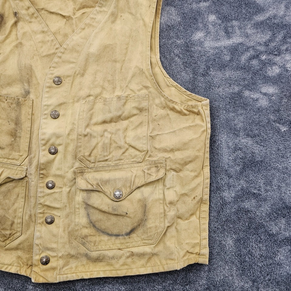 Vintage Filson Vest Mens Medium Hunting fishing outdoor Canvas Tin ...