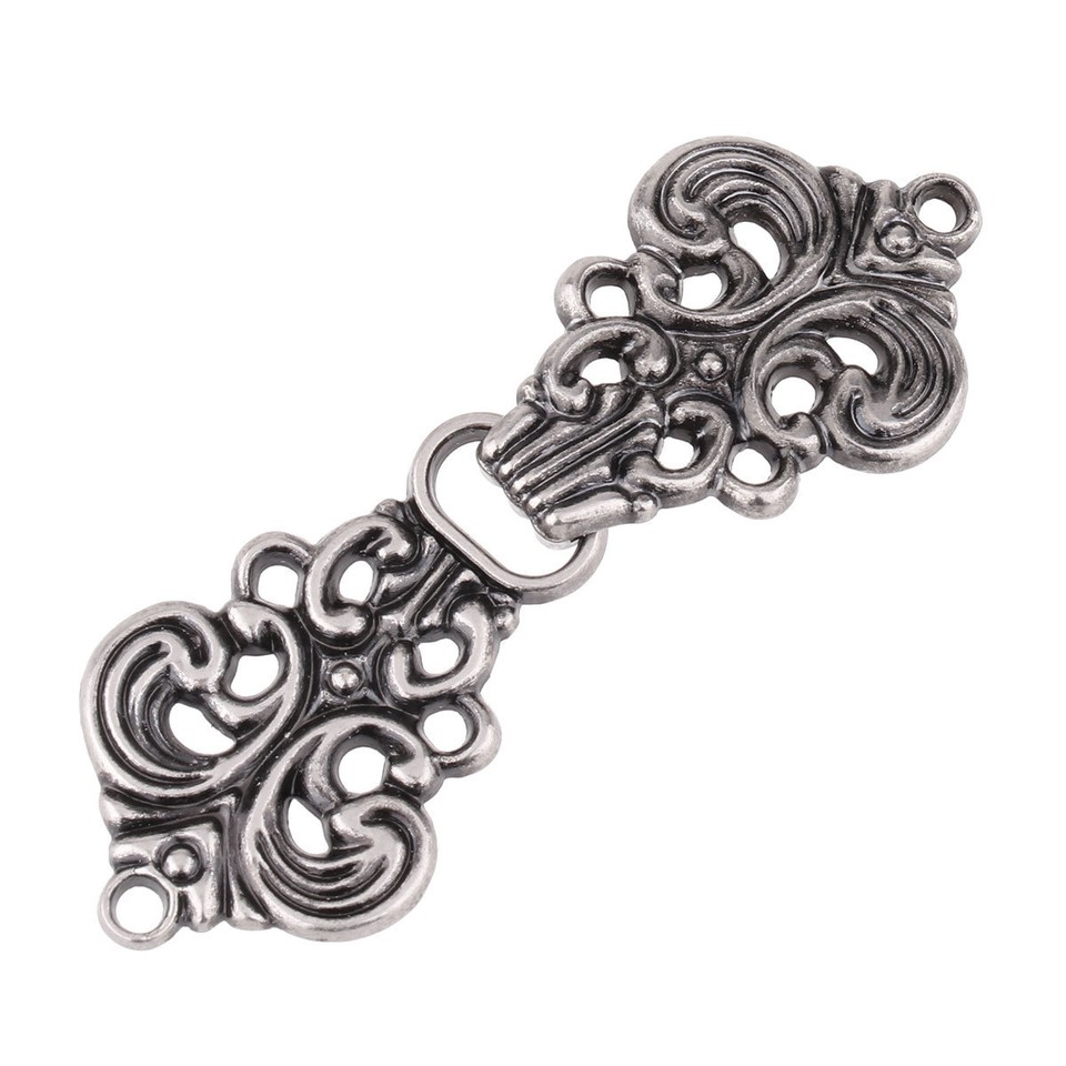 5 Pairs Baroque Flower Cape Cloak Clasp Fasteners Sew Hook Eye Cardigan ...