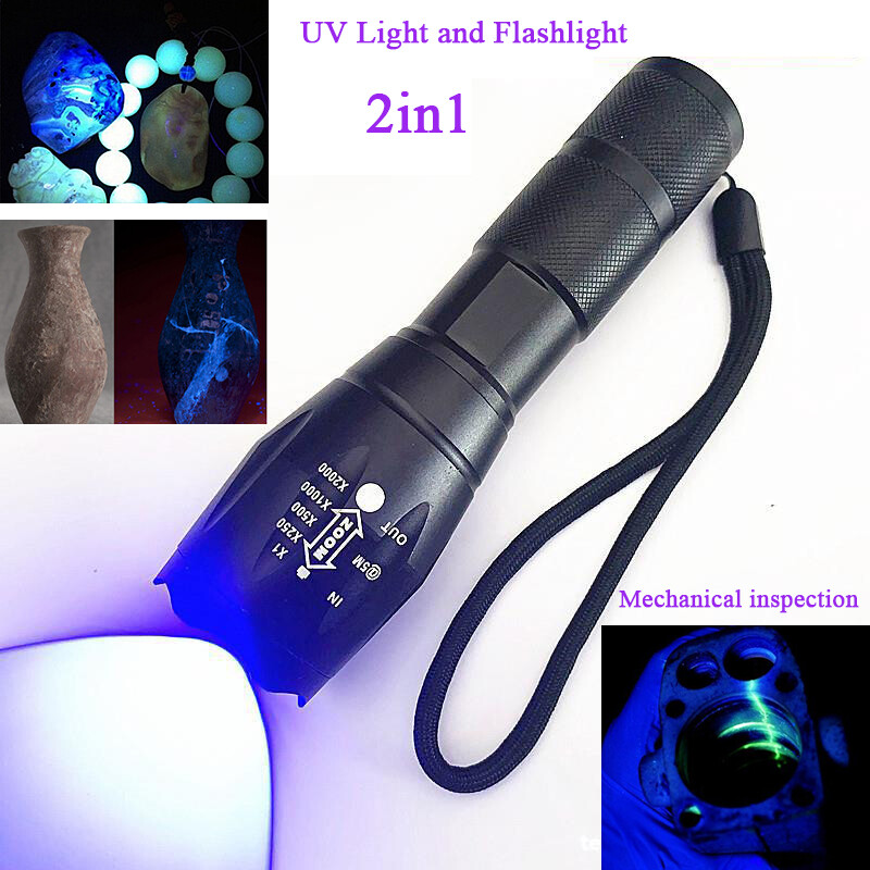 Super Bright 350000lm UV Torch Ultra Violet Flashlight Blacklight Light ...