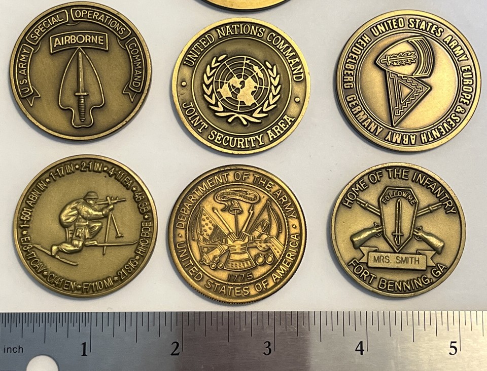 United States Military 11 Tokens/Medals- Army, Navy, Air Force, Coast ...