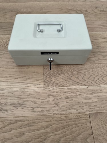 Cash Box with Lock Key and Money Tray Large Money Box for Cash Metal ...
