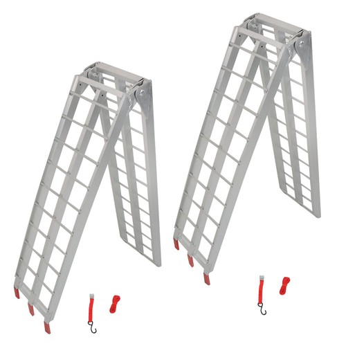 2 × Aluminum Ramp 1500 LBS Foldable Loading Ramps For Pickup Trucks Bed ...