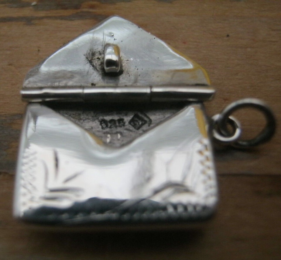 A Miniature Novelty Solid Silver Charm Envelope Case Stamp Holder ...