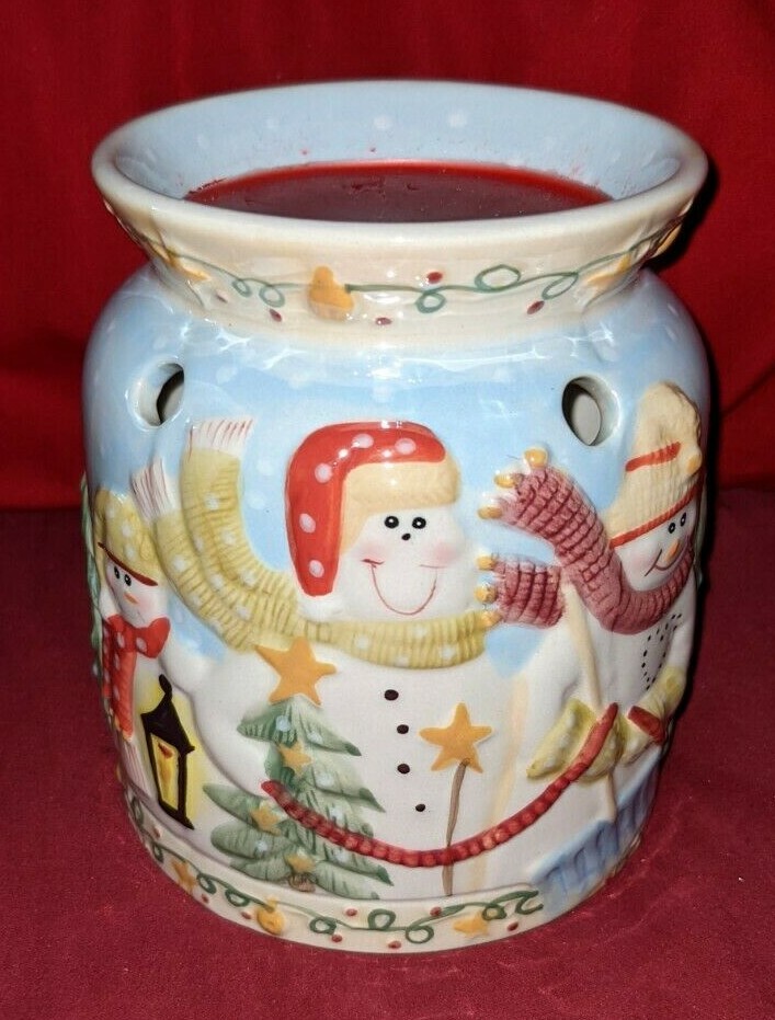 Collectible Yankee Candle ☃ Snowman Candle Wax Melter Warmer Snowmen ...