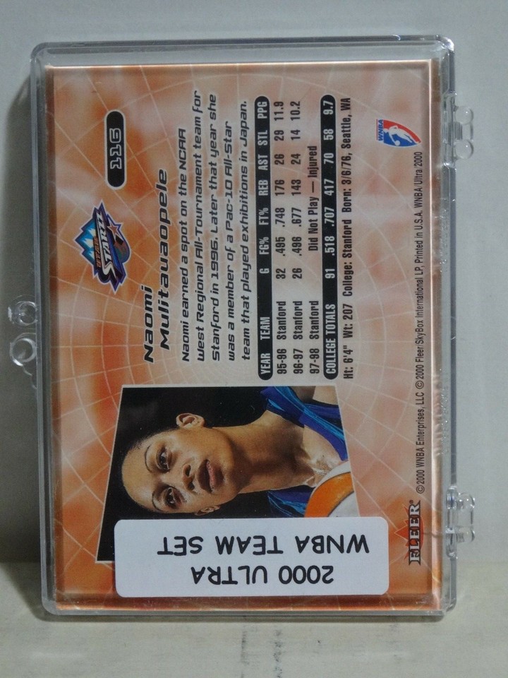 2000 FLEER ULTRA WNBA Utah STARZZ 9 Card Team Set Salt Lake City 1997 ...