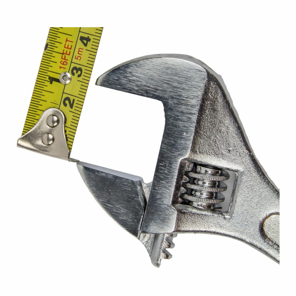 KING 6" 8" 10" 12" Inch Open-End ADJUSTABLE WRENCH, Chrome-Plated Steel ...