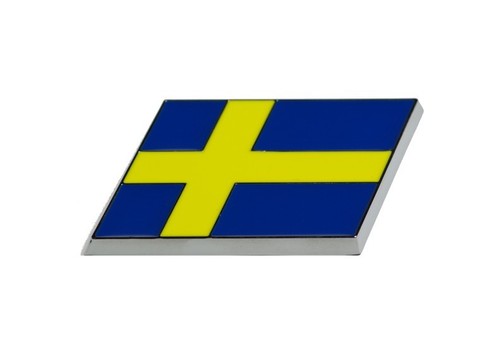 SWEDEN Flag Emblem Badge - Swedish Flag - on CHROME slanted base | eBay UK