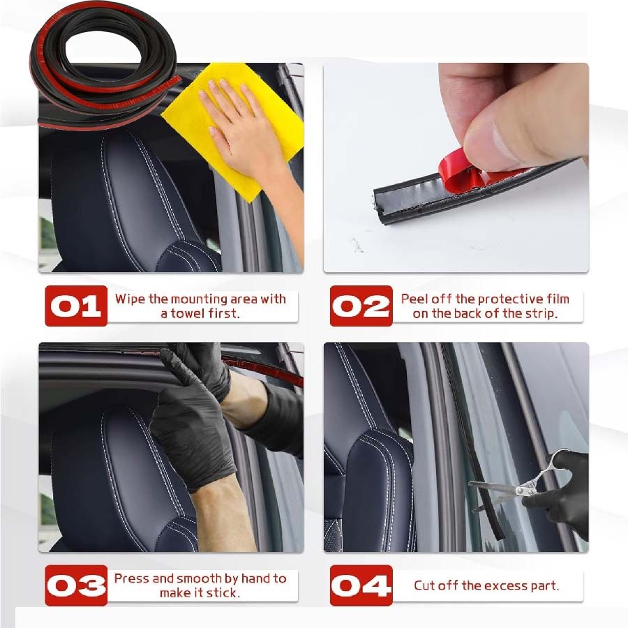 16.4FT Car Door Rubber Seal Strip Auto Window Edge Protector Truck Trim ...
