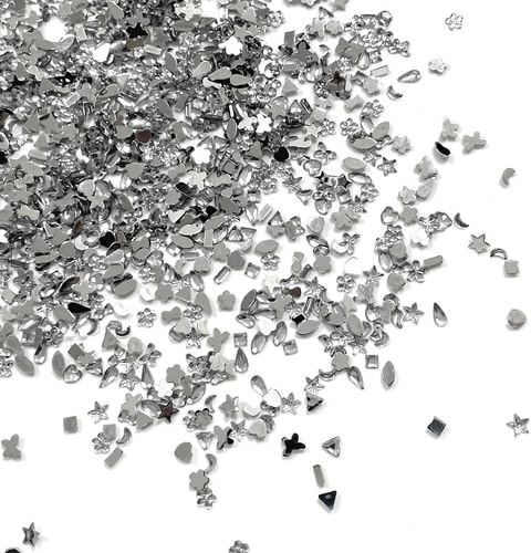 Nail Rhinestones, 500 PCS Flower Star Butterfly Shape Flat Back Nail ...