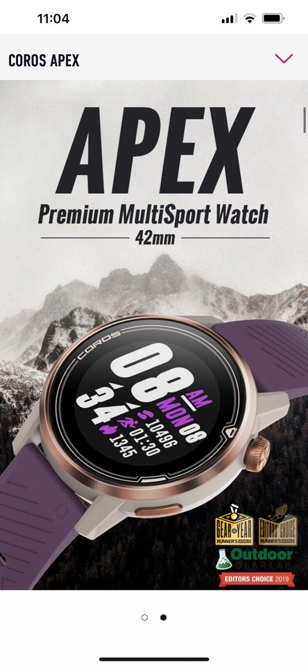 COROS APEX Premium Multisport GPS Watch - Purple/Gold, 42mm, Open Box ...