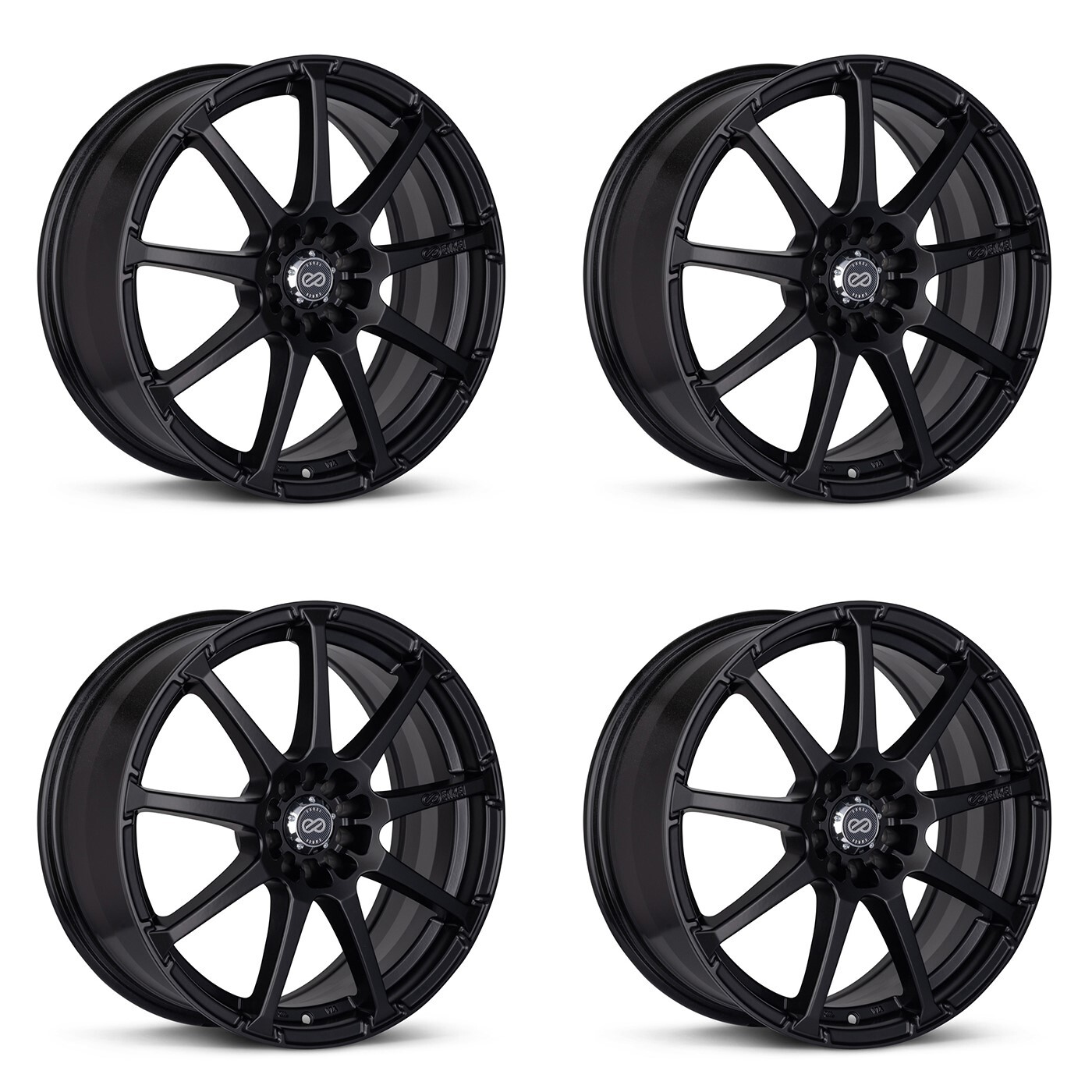 (4X) Enkei EDR9 Wheels [15x6.5 / 4x100/114.3 / ET:38 / CB:72.6] Matte ...
