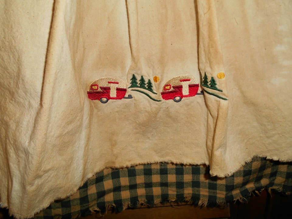 Primitive Dress with Apron, GREEN, VINTAGE CAMPER, Country, Grungy ...