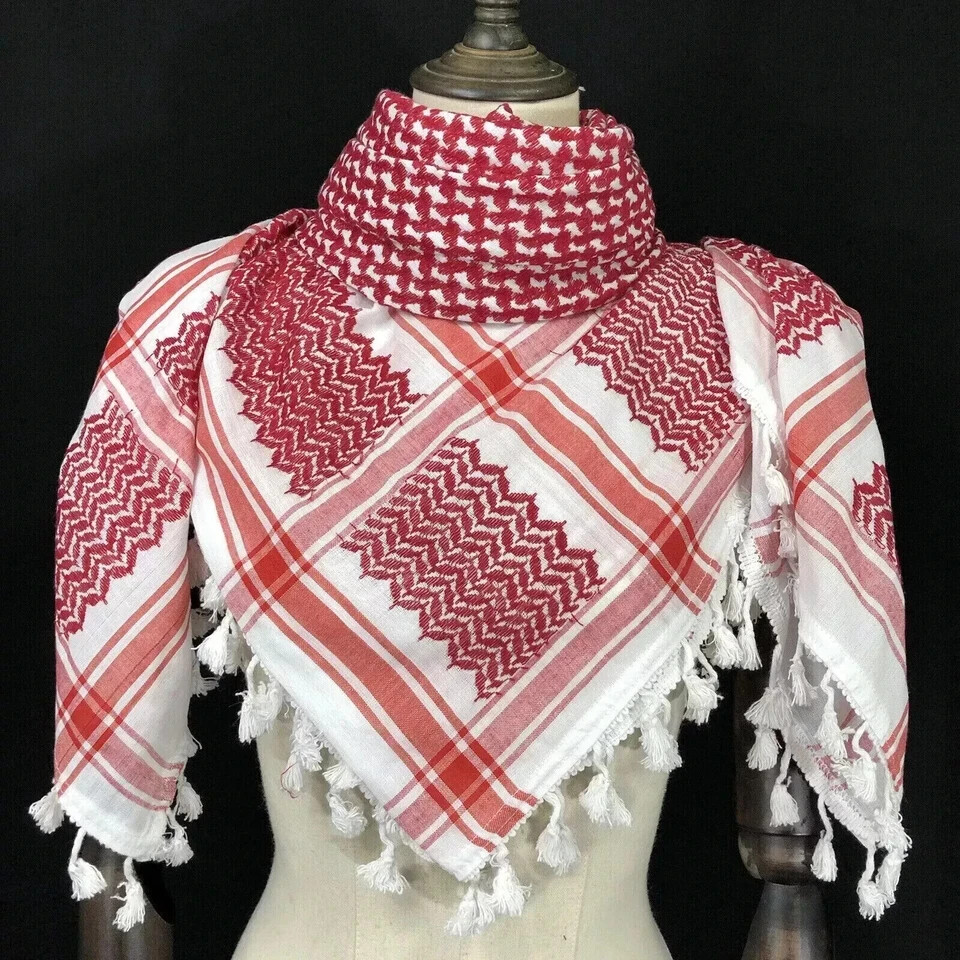 Beautiful Shemagh Keffiyeh Arab Scarf Original Palestine Red/White ...