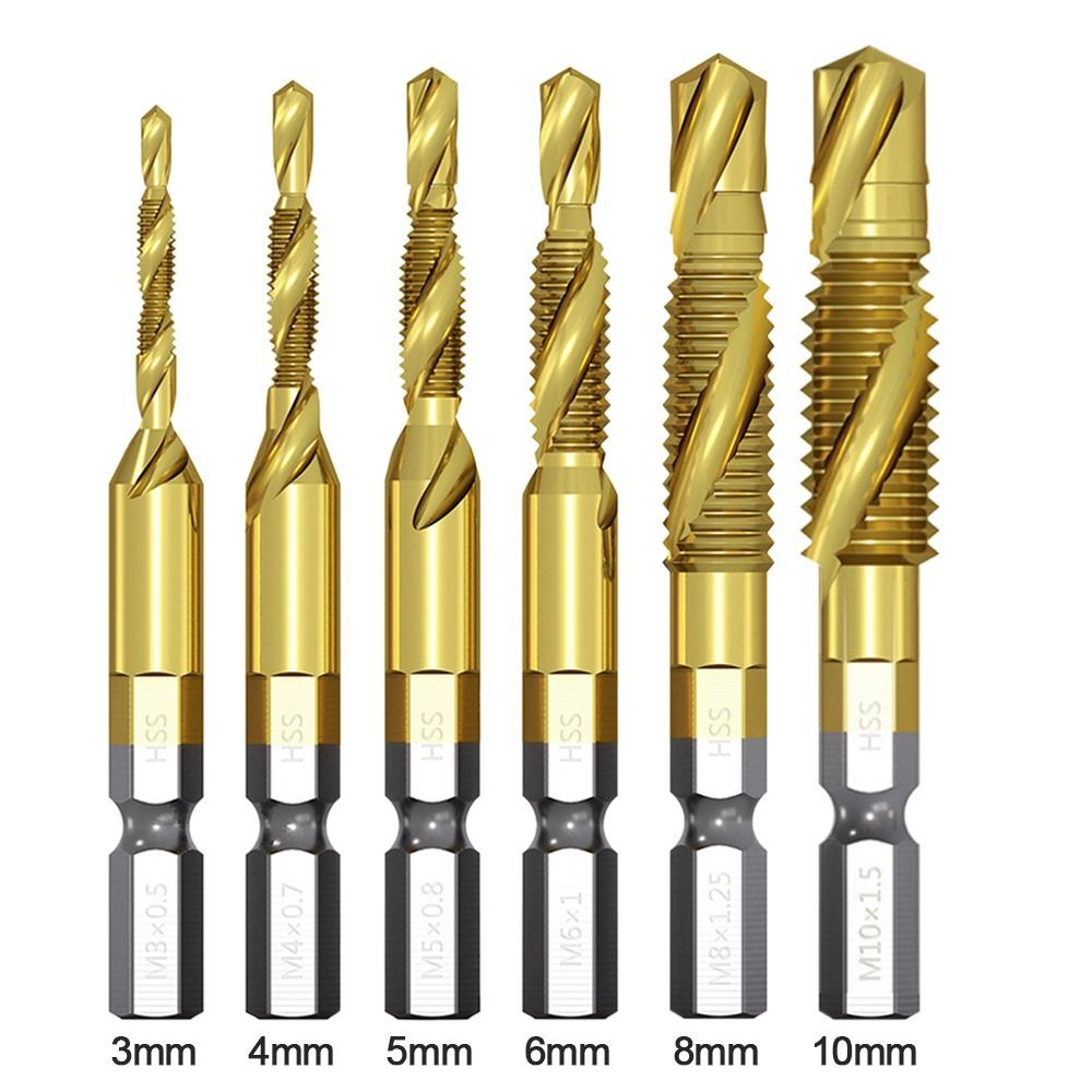 Spiral Shank Tap Drill Bits HSS Screw Machine Compound Tap Stainless ...