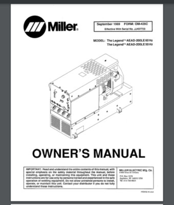 Manuals & Books - Miller Welder