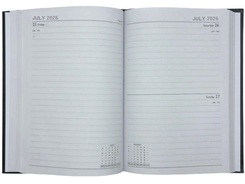 2026 A4/A5/A6 Diary Week to View Page a Day Desk Diary Hard Backed Year ...