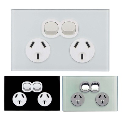 AU Standard Electrical Wall Power Socket Point GPO Glass Switch Panel ...