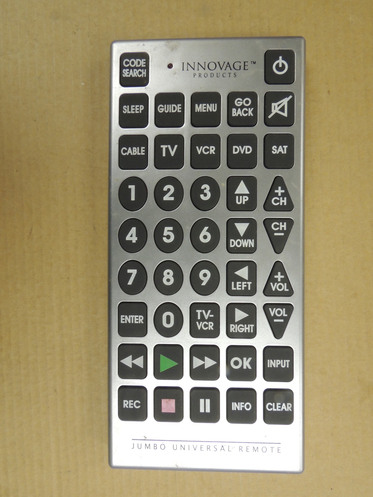 Sentry Jumbo Universal Remote TV/VCR 11" x 5" RMC-10, Batteries Not ...
