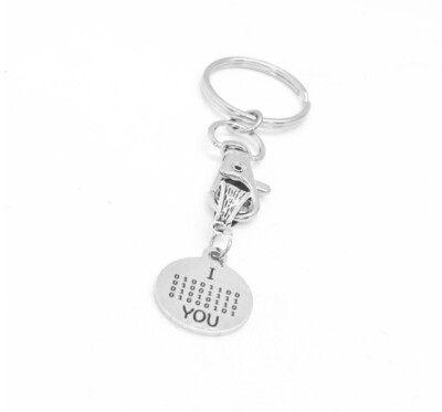 I Love You Charm Keychain, Love Gift, Binary Code, Computer Programmer ...