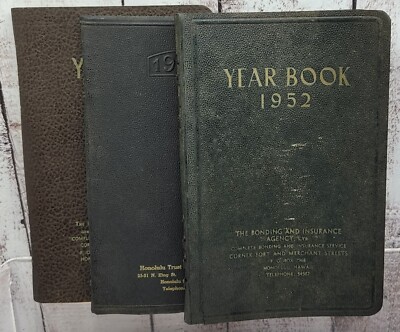 Lot of Vintage Desk Diary Yearbook 1946, 1949, & 1952 Honolulu Trust ...