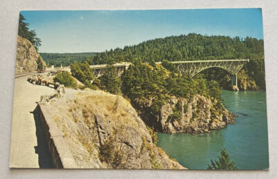 Vintage Postcard ~ Deception Pass & Canoe Bridges ~ Washington WA | eBay