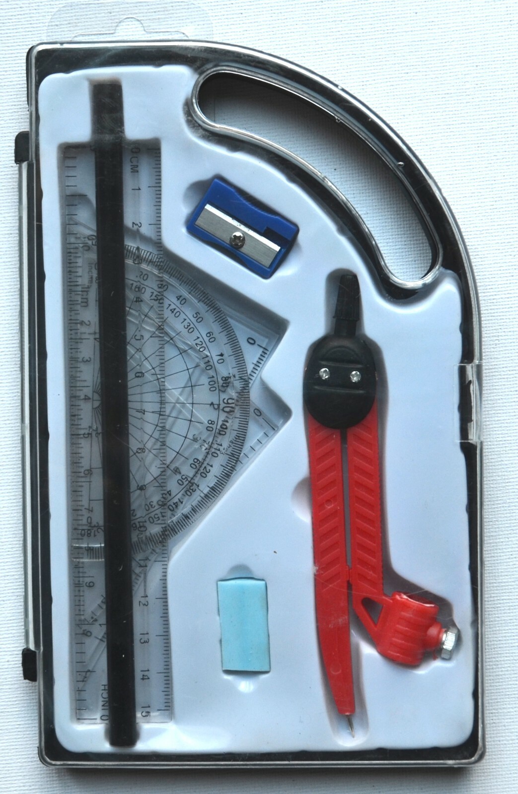 Colour Stationery Math School Set Stationary Maths In Plastic Carry Box ...