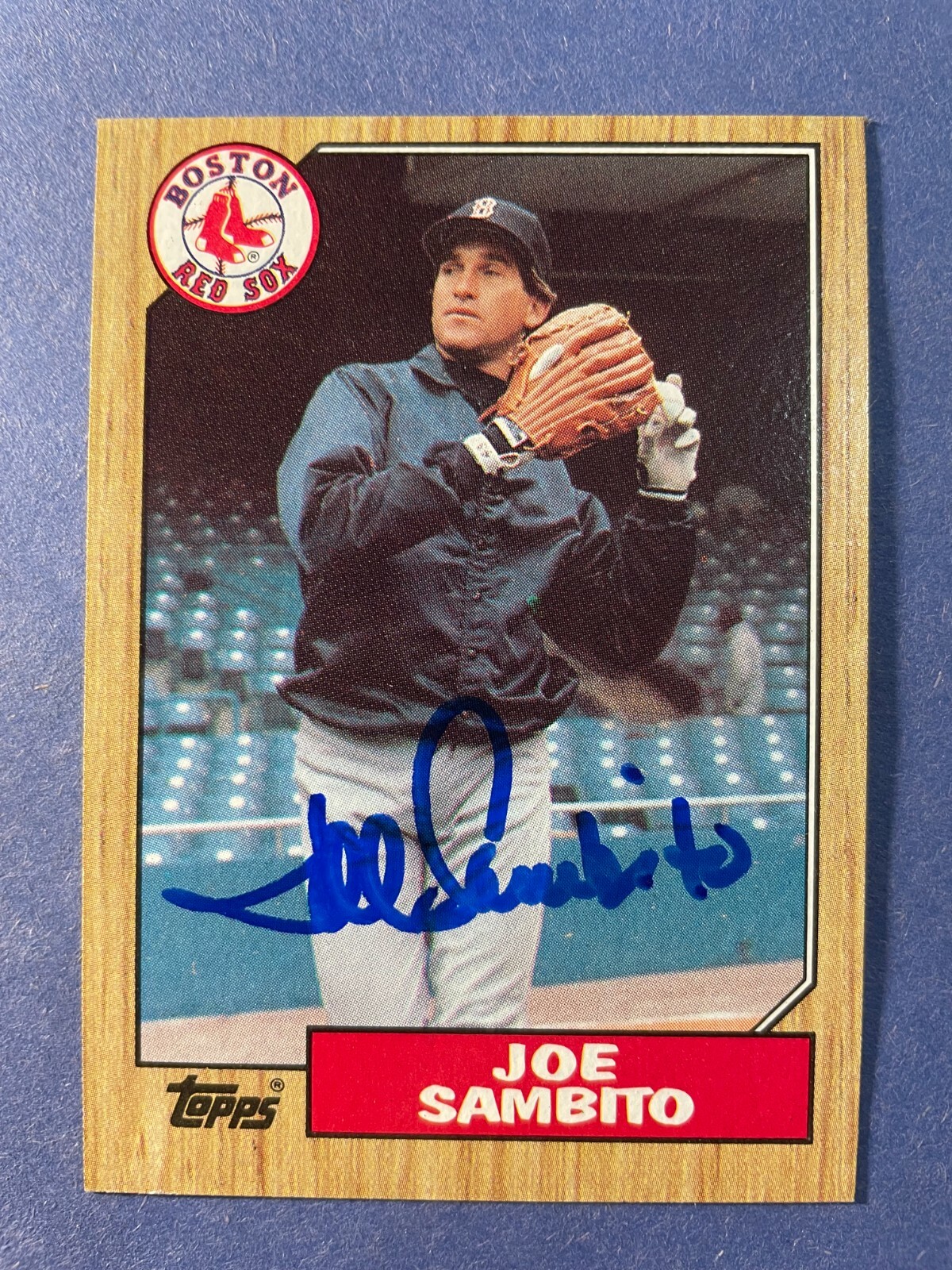 SIGNED JOE SAMBITO 1987 AUTOGRAPHED TOPPS BASEBALL CARD - RED SOX | eBay