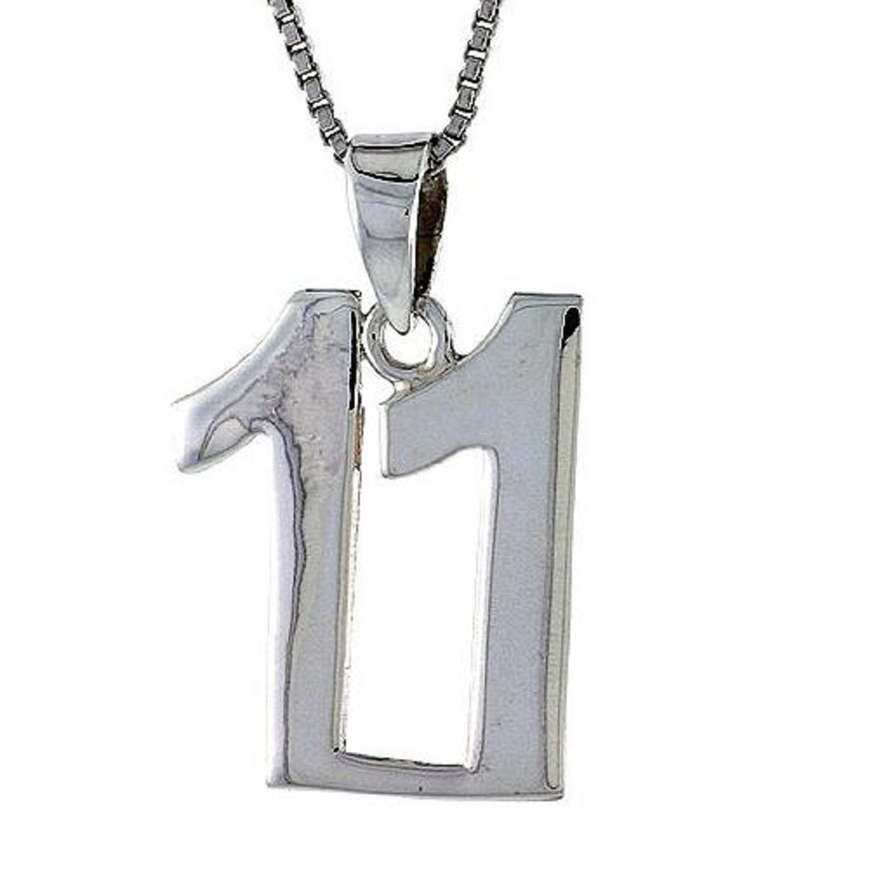 Sterling Silver Any One Number Pendant from 0 to 24 w/ 18" Italian Box ...