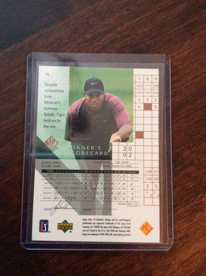 2003 SP Authentic Winners Scorecard Buick Open Tiger Woods /3499 | eBay